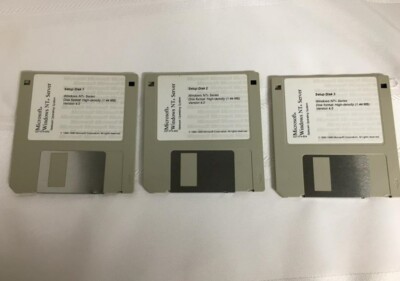VTG OEM Microsoft Windows NT Server 4.0 Three 3.5 inch Floppy Discs ...
