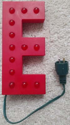 New Replacement LED Letter "E" for 40 Inch Wreath - RED Domes (4.5 volt ...