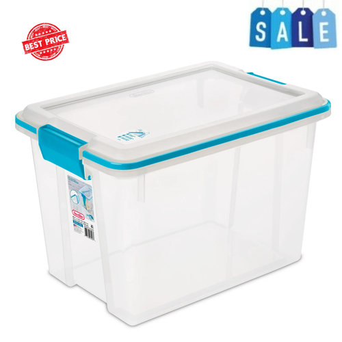 20 Qt Clear Gasket Box Closet Shelving Organizing Storing Small W ...
