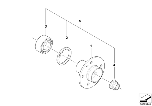 BMW Genuine Rear Wheel Bearing Service Kit Value Parts Fits E36 E46 ...
