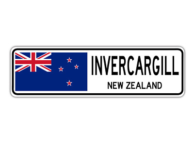 Invercargill, New Zealand Street Sign New Kiwi Flag City Country Road ...