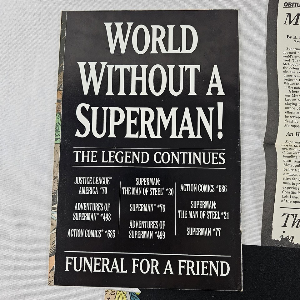 Superman #75 1992 The Death Of Superman Memorial Set DC Comic Books Lot ...