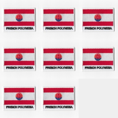Lot SET Of 8 FRENCH POLYNESIA Iron on Patches Embroidered Flag International | eBay