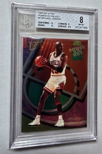BGS 8 NM-MT MICHAEL JORDAN 1993-94 FLEER ULTRA POWER IN THE KEY MINT 9 ...
