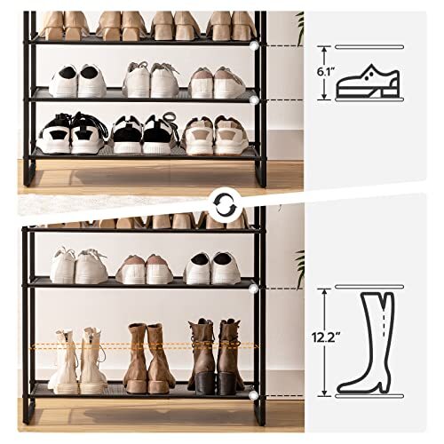12-Tier Shoe Rack, Large Capacity Shoe Storage Organizer, Holds 35-45 ...