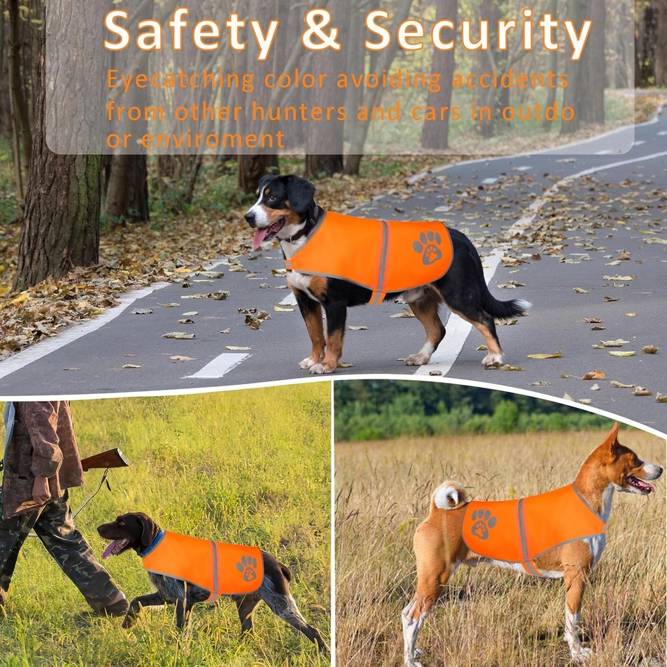 Reflective Dog Safety Vest, High Visibility Vest with Large, Orange | eBay