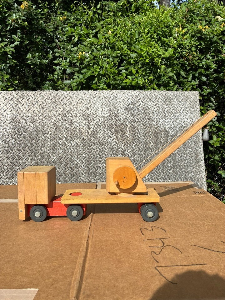 Vintage Creative Playthings Wood Truck Crane Wooden Toy Vehicle | eBay