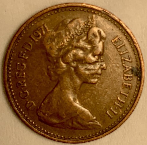 VERY RARE 2P COIN 1971 NEW PENNY QUEEN ELIZABETH II | eBay