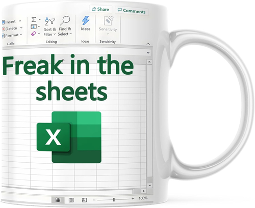 Funny Excel Coffee Mug, Freak in the Sheets Mug, Spreadsheet Excel Cup ...