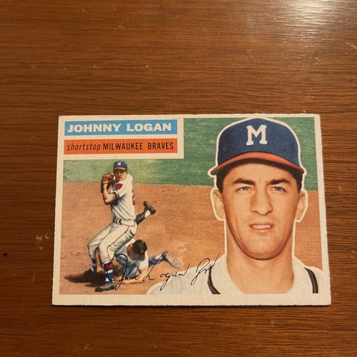 1956 TOPPS BASEBALL #136 JOHNNY LOGAN BRAVES GREY BACK | eBay