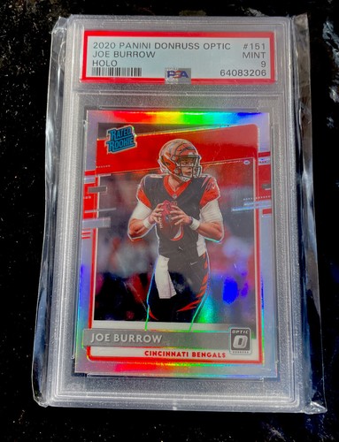 2020 Donruss Optic Joe Burrow Holo Prizm Rated Rookie RC #151 PSA 9 ...