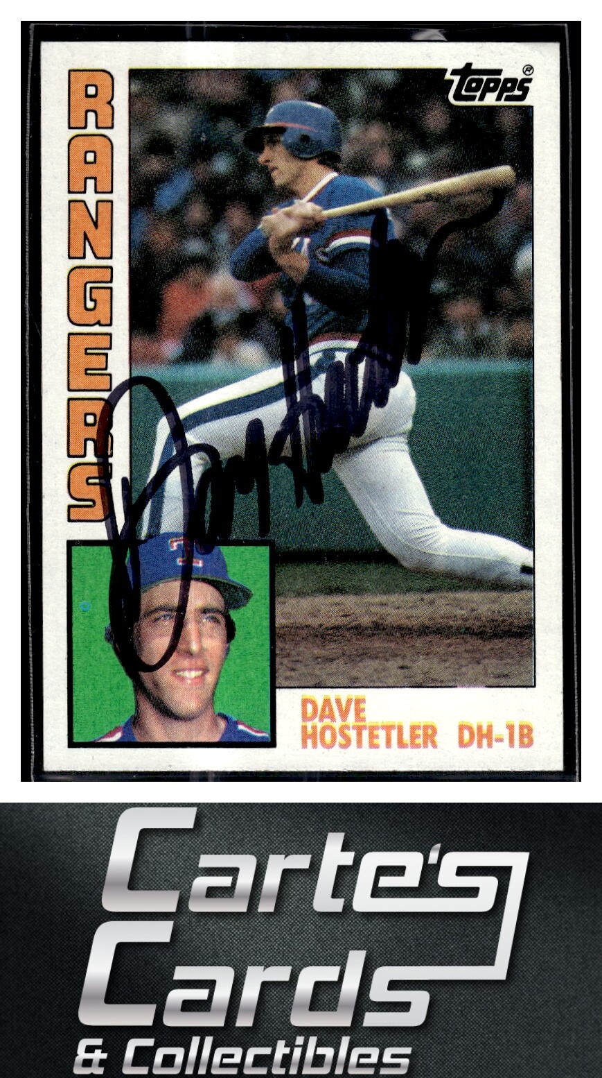 Dave Hostetler 1984 Topps #62 Texas Rangers TTM/IP Signed Autographed ...