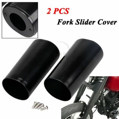 Black Fork Slider Covers Cow Bells for Harley Electra Street Tour Glide ...