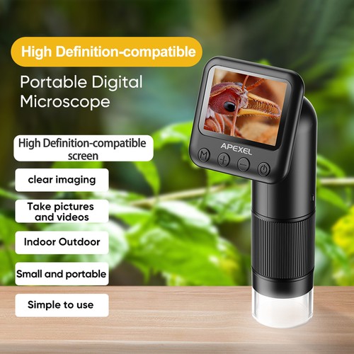 Children Microscope Pocket-sized Portable Handheld Digital with Screen ...