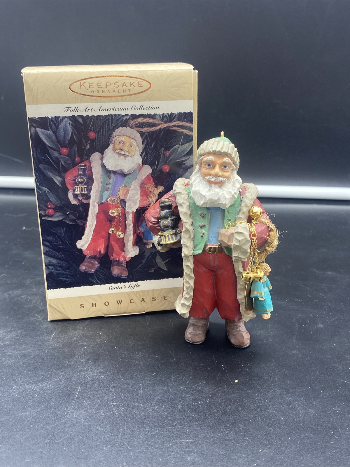 1996 Hallmark Keepsake Ornament Santa's Gifts Folk Art Americana ...