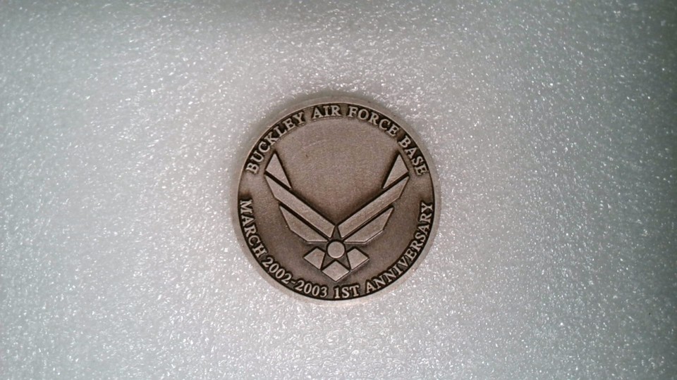 CHALLENGE COIN BUCKLEY AIR FORCE BASE EXCHANGE COLORADO 1ST ANNIVERSARY ...