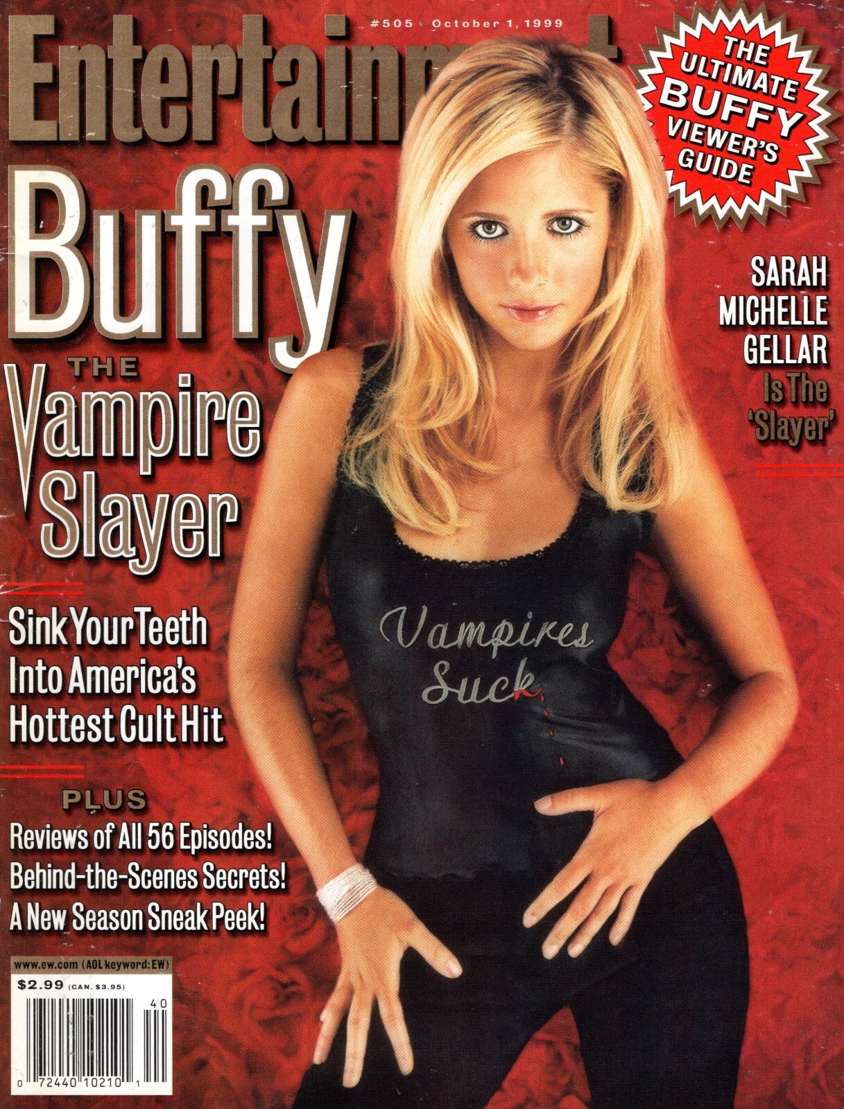 ENTERTAINMENT WEEKLY 1999-BUFFY VAMPIRE SLAYER-SARAH MICHELLE GELLAR-NO ...