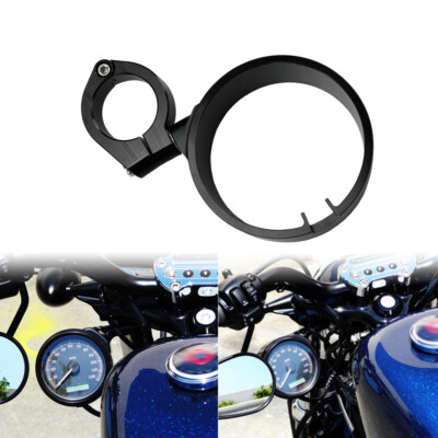Black Side Speedometer Relocation Mount Bracket Kit For Harley Dyna ...