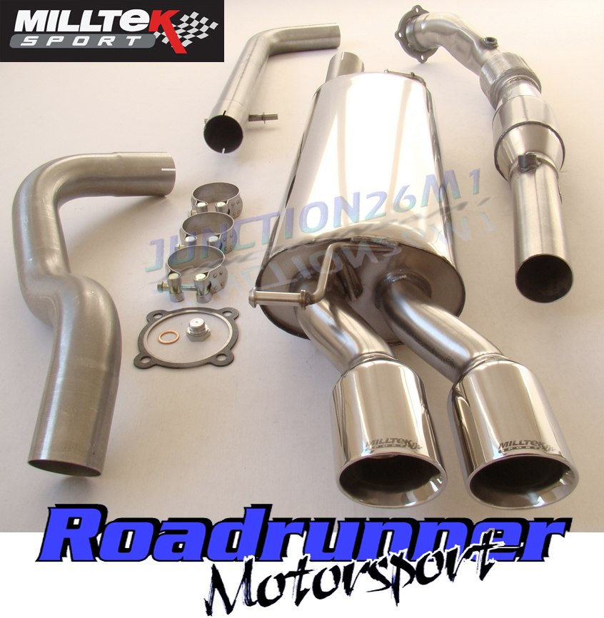 Milltek Golf MK4 1.8T Exhaust System Non Res & Downpipe Sports Cat Twin ...