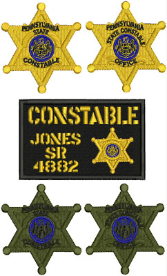 CONSTABLE BADGES 3.18X3.38''AND 5X3 VELCR@ ON BACK | eBay