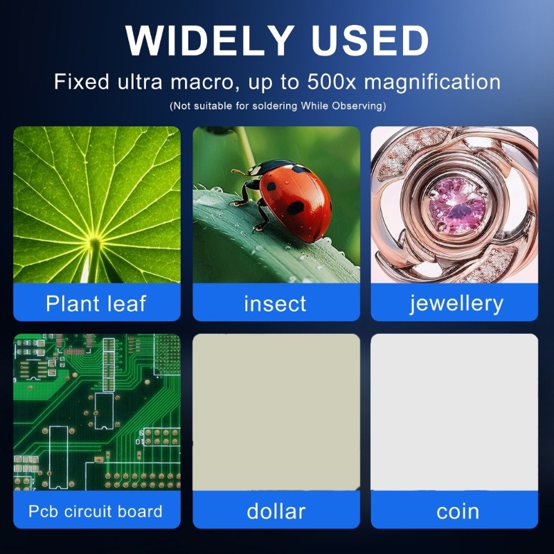 Mini Digital Microscope 200W Camera 500X Magnification Fit For Detailed ...
