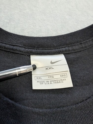 Vtg Nike Athletics T-shirt Mens Size 2XL XXL Silver Tag Black Cotton ...