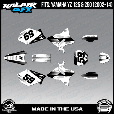 Graphics Kit for Yamaha YZ125/250 (2002-2014) Swift- White | eBay