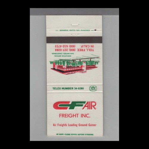 Matchbook Cover Trucking CF Air Freight Inc San Mateo, CA | eBay