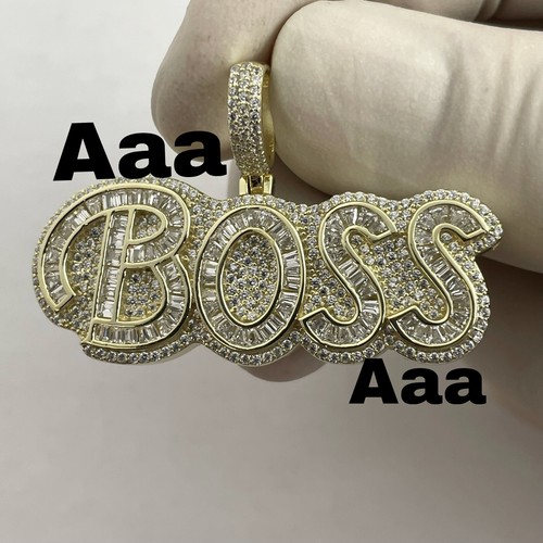 Men Lady 925 Solid Sterling Cubic Zirconia BOSS pendants | eBay