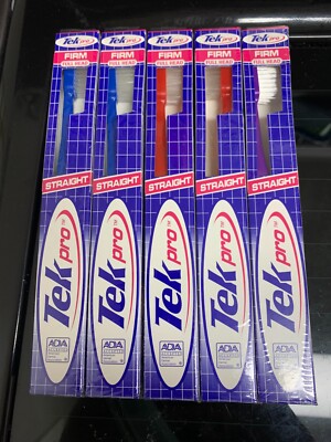 5 lot Vintage 1999 Playtex Tek Pro Adult firm Toothbrush red/blue ...