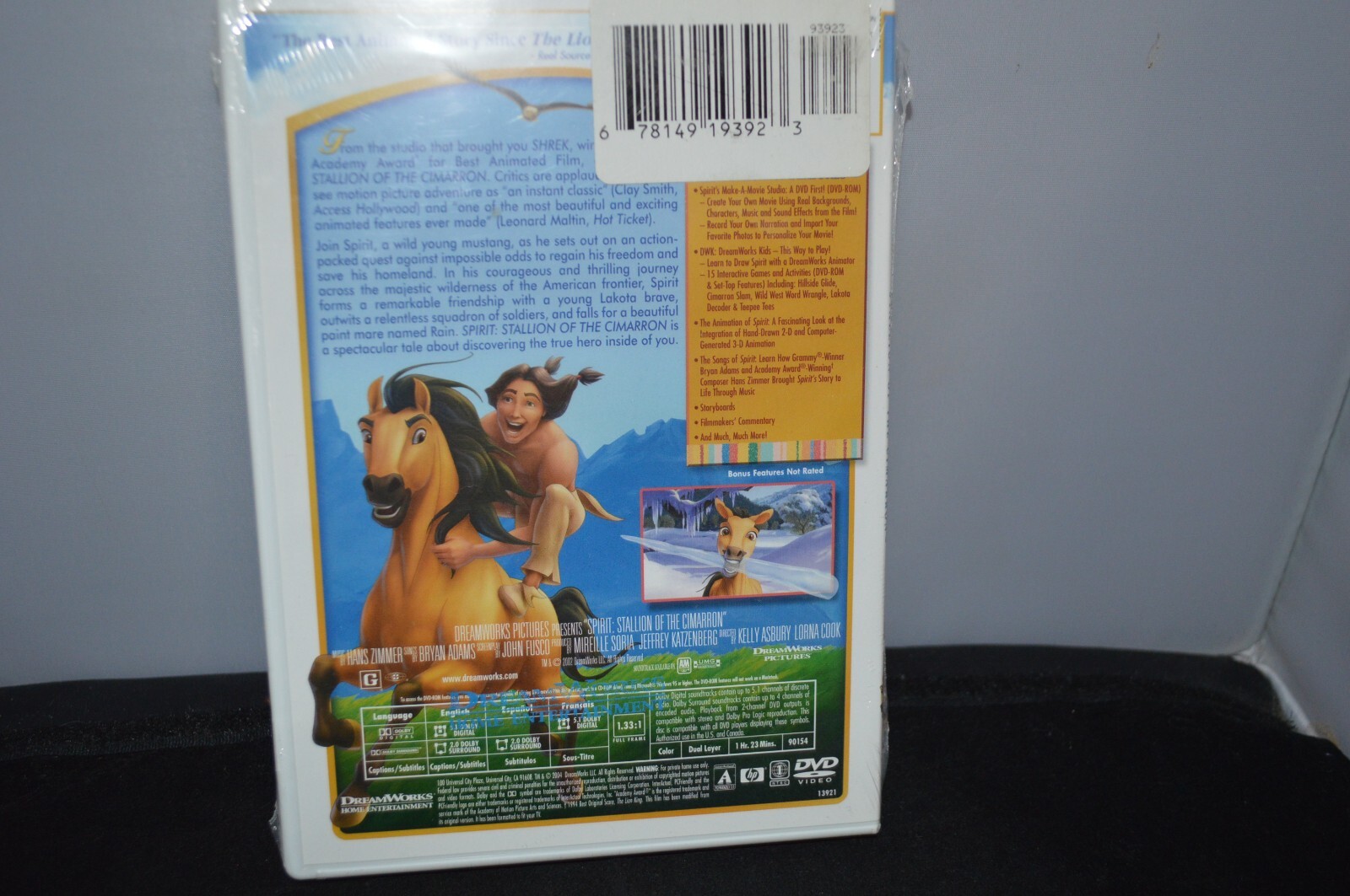 Spirit: Stallion of the Cimarron (DVD, 2002, Full Frame) for sale ...