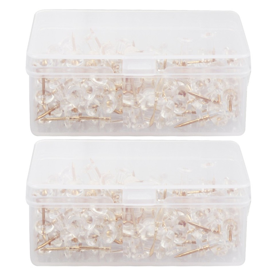 2 Boxes/200pcs Bulletin Board Thumb Tack Pin Tacks Pushpins for Map ...