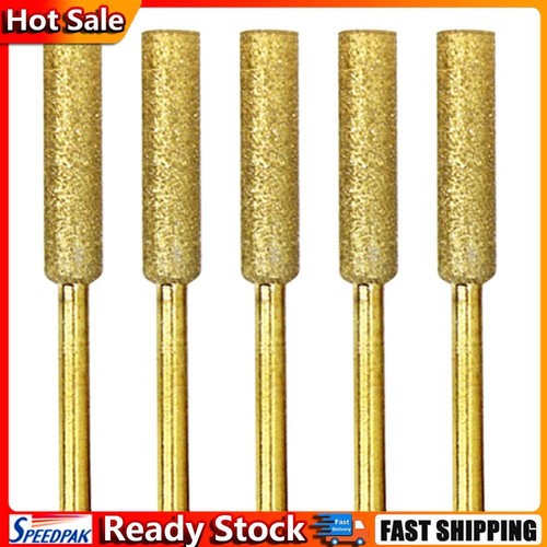 5pcs/Set Diamond Coated Grinding File Stone Heads Drill Bit (5.5mm Gold ...