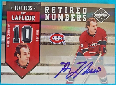 2010-11 Guy LaFleur Panini Limited Retired Numbers Autograph Auto ...