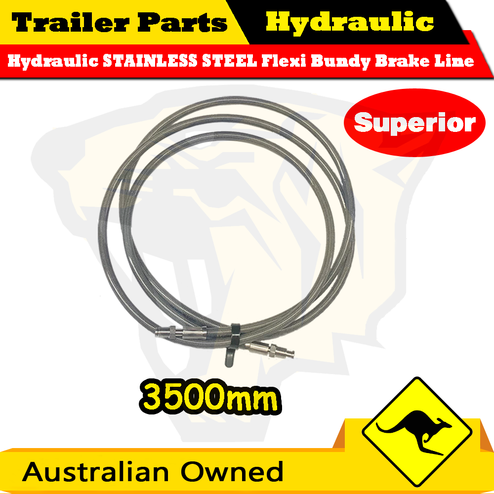 Trailer Hydraulic STAINLESS STEEL Flexi Bundy Brake Line 400mm-6500mm ...