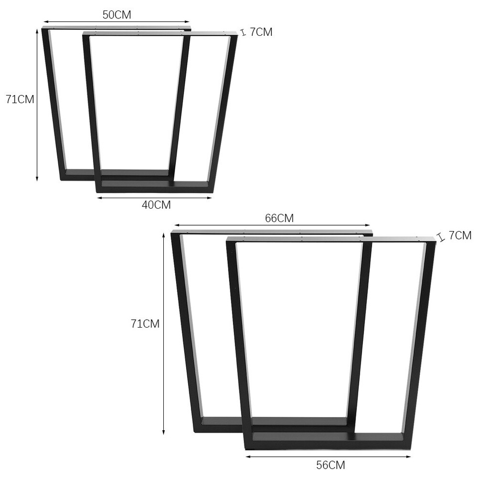 Pair of Metal Steel Legs Industrial Style Base Frame For Dining Table ...