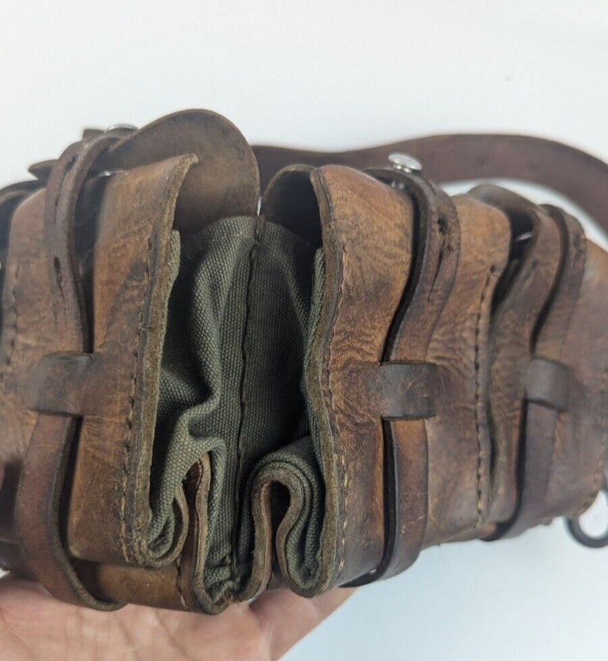 Swedish A 9 Bandolier WW1 WW2 Leather Bullet Holders Ammunition Ammo | eBay
