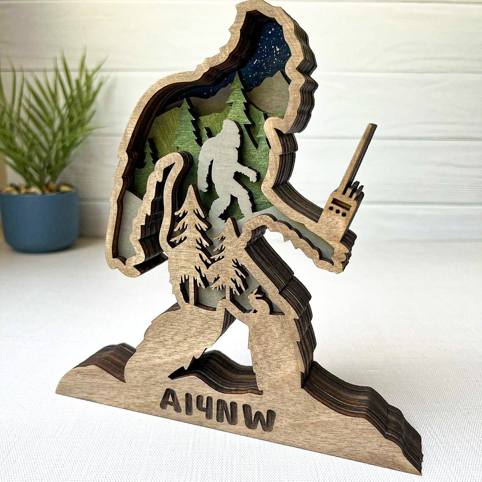 Ham Radio Call Sign Bigfoot gift statue decor. Amateur radio or GMRS ...