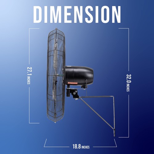 24 Inch Pro Series High Velocity Oscillating Wall Mount Fan For ...