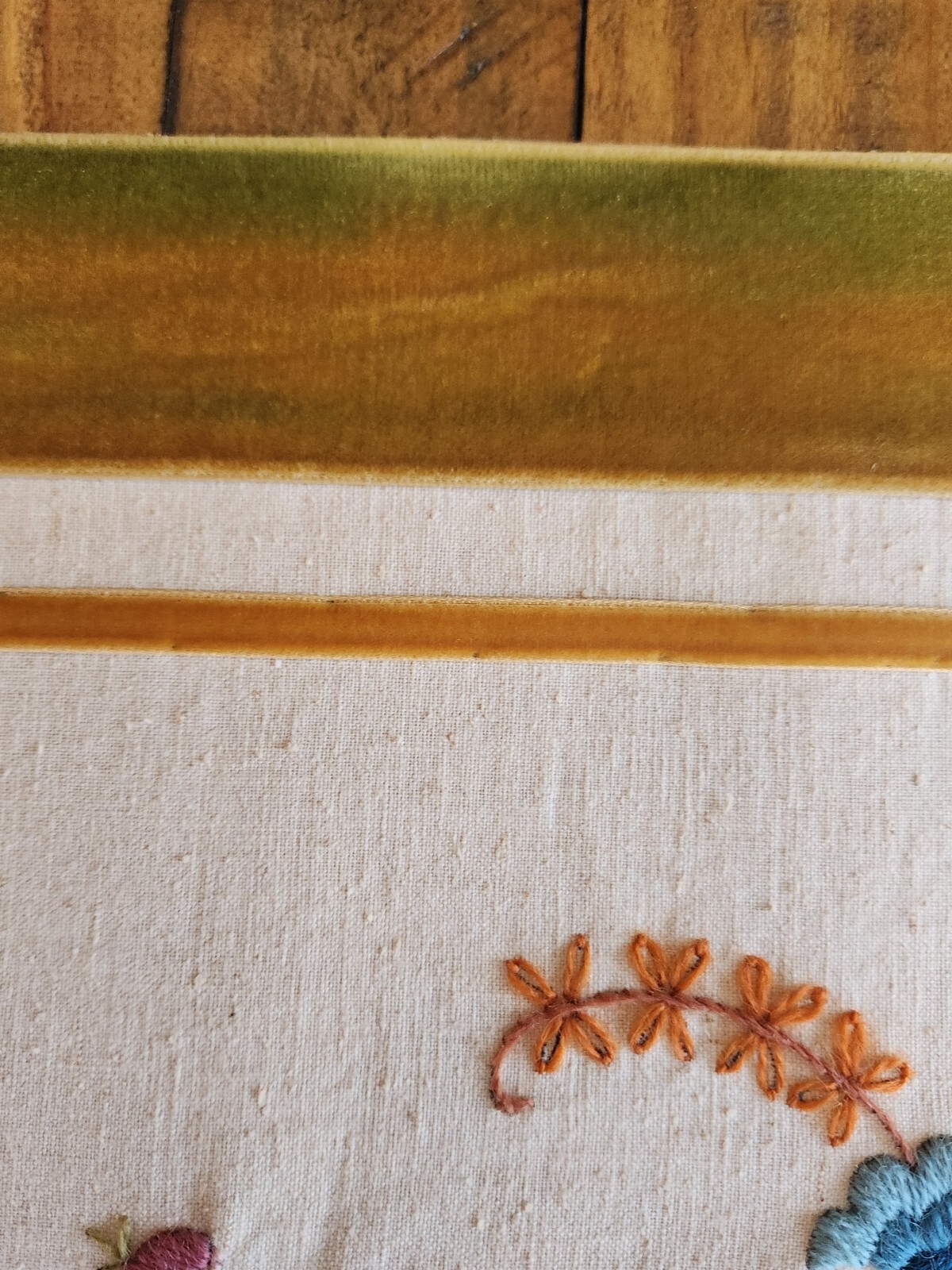 Vntg Hand Stitched Floral Crewel Embroidered Tapestry 15" X 19 1/2 ...