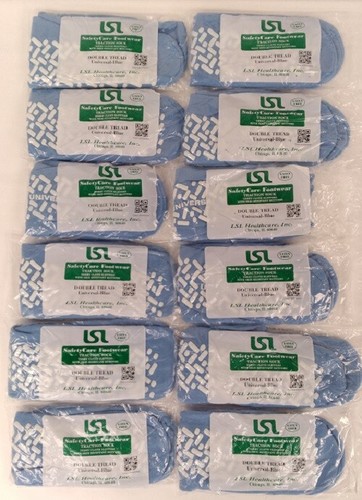 (12pairs) Blue LSL Medical Hospital Slipper Socks Double Tread Non-Slip ...