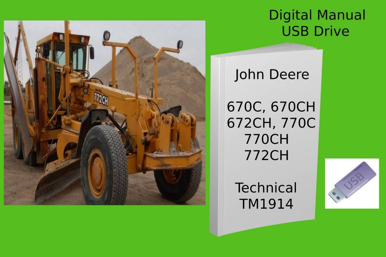 John Deere 670C 670CH 672CH 770C 770CH 772CH Series II Motor Grader See ...