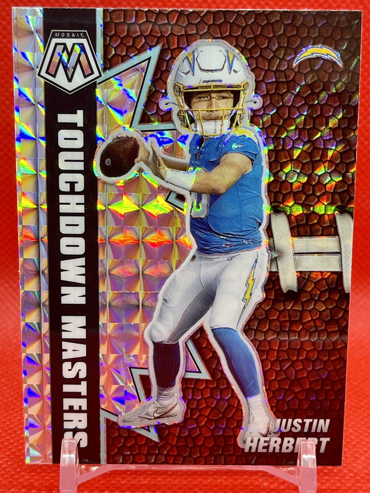 Justin Herbert 2021 Panini Mosaic #TM-16 Silver Touchdown Masters ...