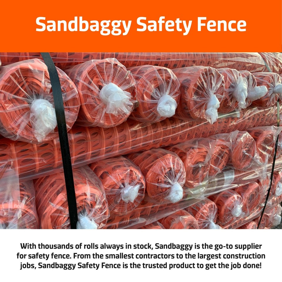 Sandbaggy - 4 Rolls - 4 ft x 100 ft - Orange Safety Barrier Fence, Snow ...