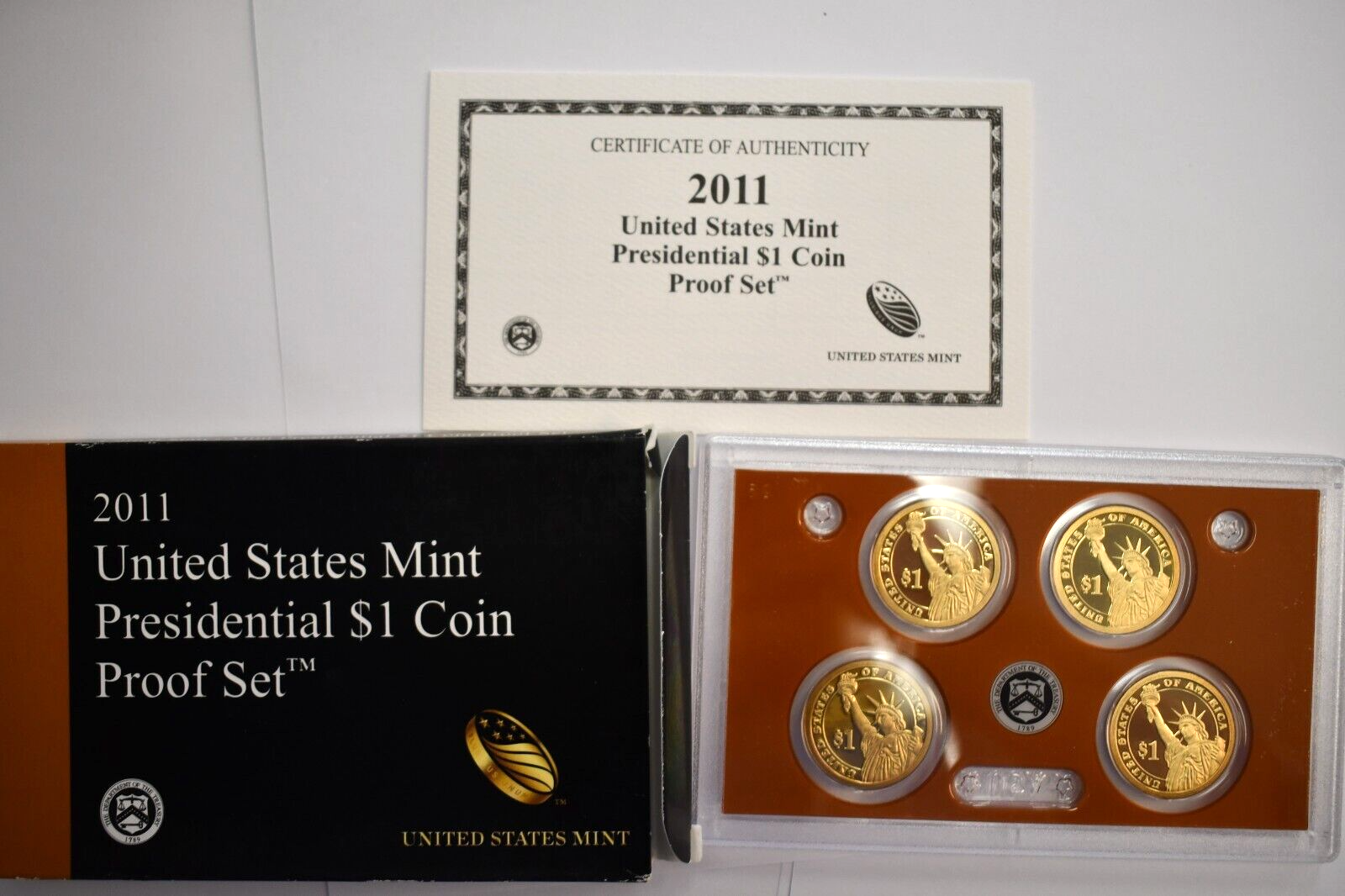 2011 U.S. Mint Presidential 1$ Dollar Coin Proof Set Complete With Box ...