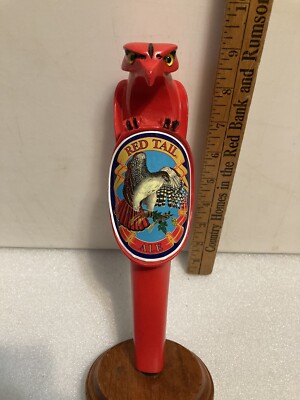 MENDOCINO BREWING RED TAIL ALE RED HAWK draft beer tap handle ...