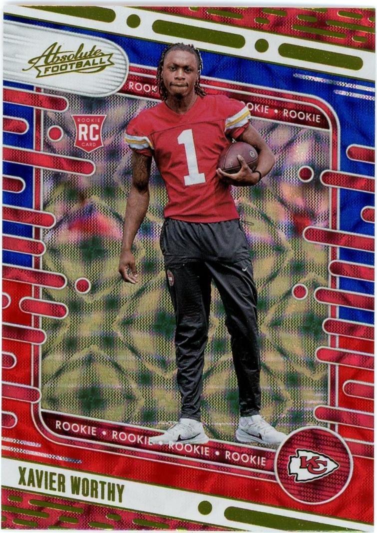 2024 Panini Absolute - Rookies Xavier Worthy #128 Red White & Blue ...