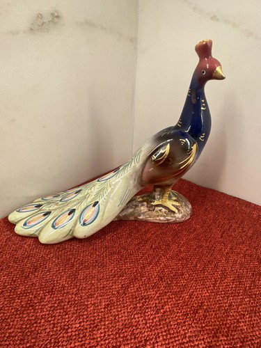 Vintage 1957 Elpa Alcobaca Porcelain Peacock, Hand painted In Portugal ...