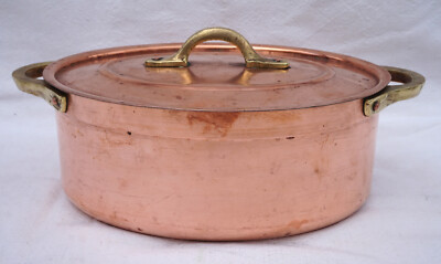 French Cookware Tinned Copper Lidded Cocotte Stew Pot Metaux Ouvres ...