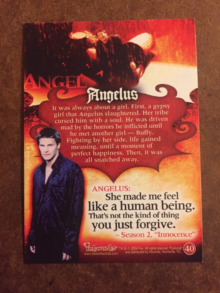 Angelus 40 Big Bads Buffy The Vampire Slayer Inkworks 2004 Trading Card ...